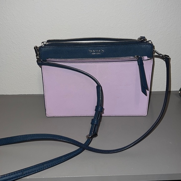 kate spade | Bags | Kate Spade Cameron Zip Crossbody Lavendarnavy ...